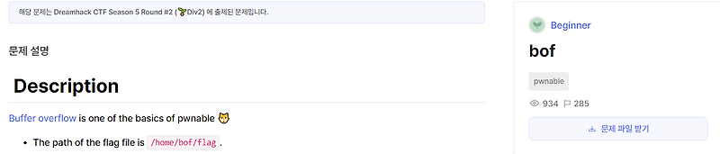 DreamHack [pwnable] bof