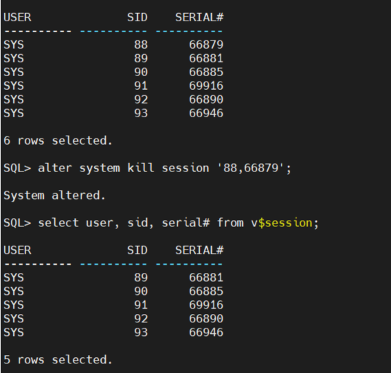 [SQL] v$session으로 세션 강제 종료하기 — 끄적끄적