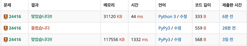 [백준] 24416. 알고리즘 수업 - 피보나치 수 1 (파이썬 python, pypy3) :: 송만두 실험실