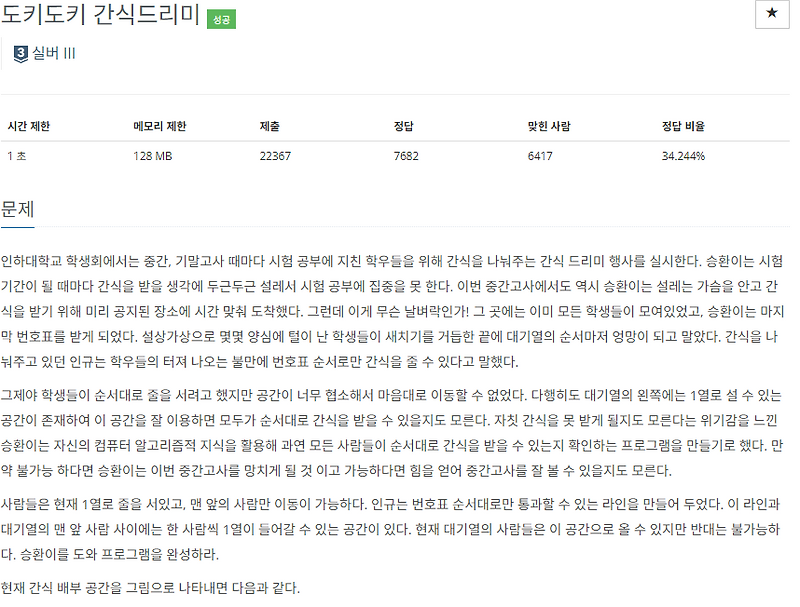 [알고리즘] 백준 12789(JAVA) - 도키도키 간식드리미 스택 문제