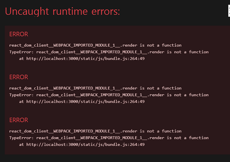 Uncaught runtime errors