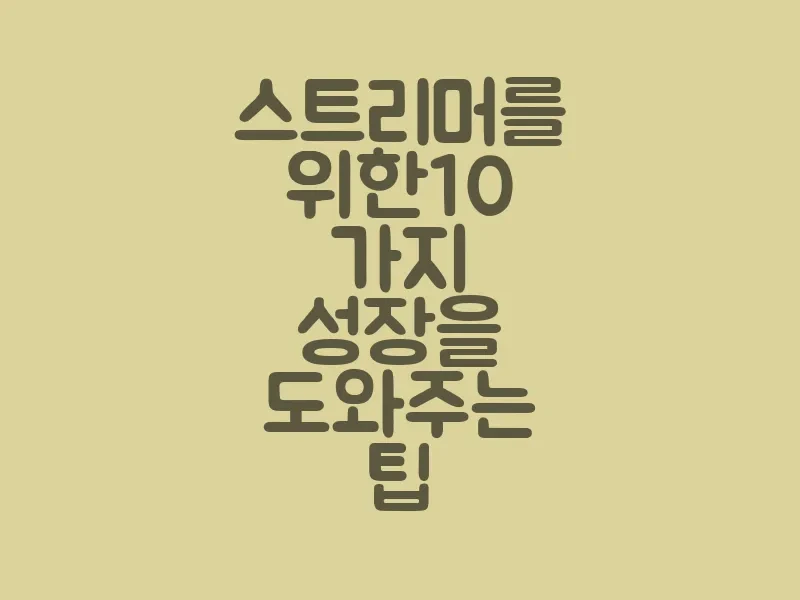 스트리머를 위한 10 가지 성장을 도와주는 팁