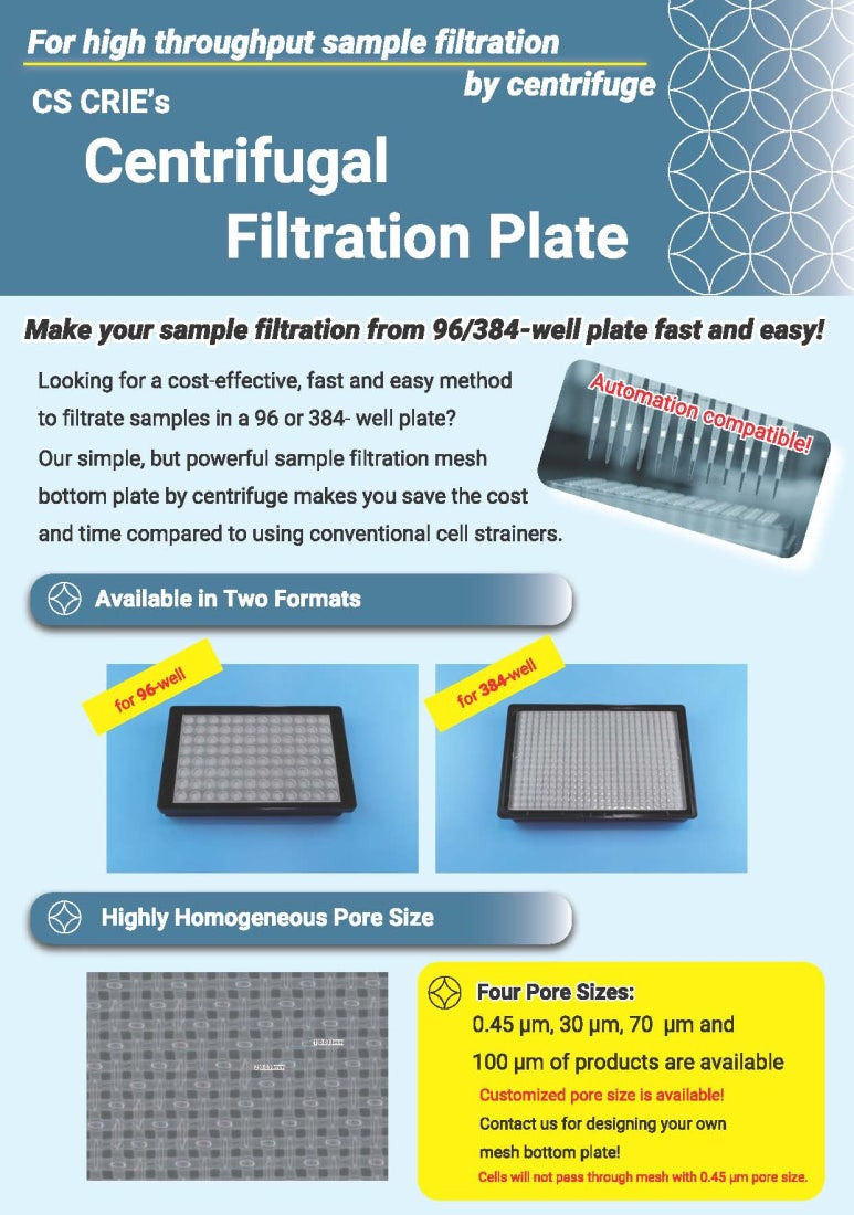 CS CRIE's Centrifugal Filtration Plate [R-CSC081-02, R-CSC078-02, R ...