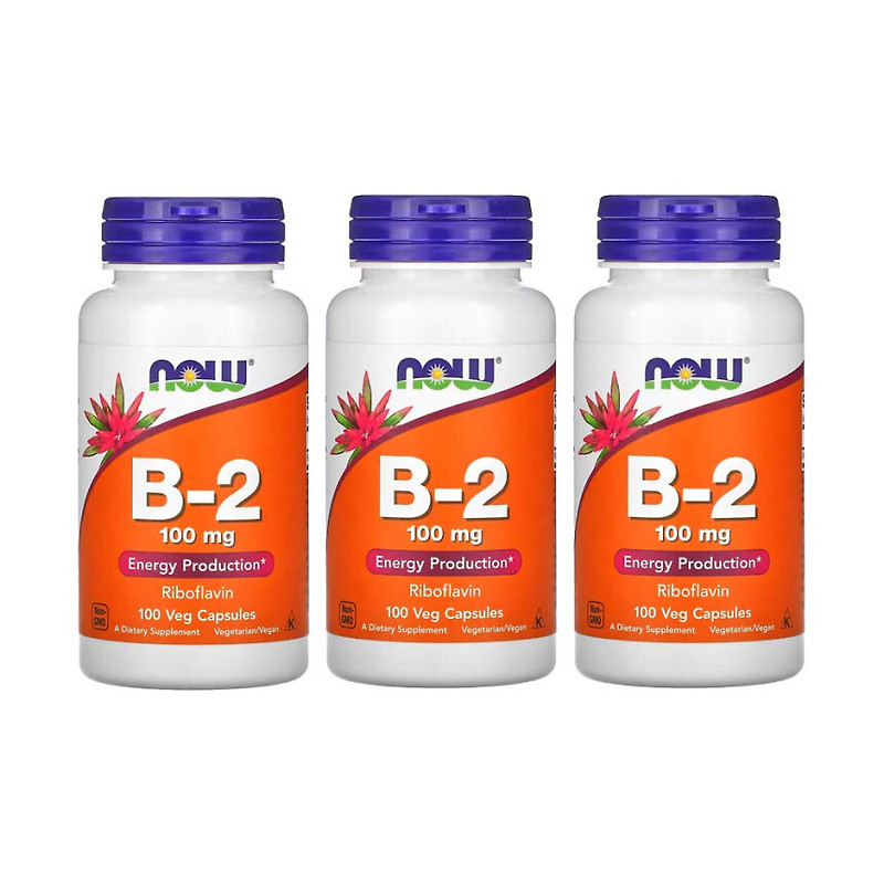 나우푸드 리보플라빈 비타민B2 수용성 비타민비군 100mg 100정 3통