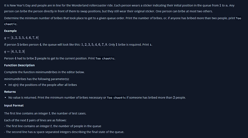 HackerRank 문제풀이 - 7 (New Year Chaos)