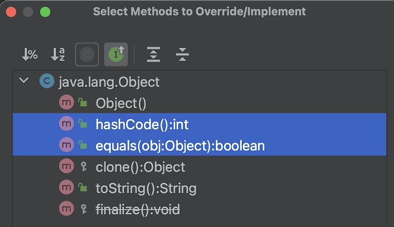 equals, hashCode와 @EqualsAndHashCode