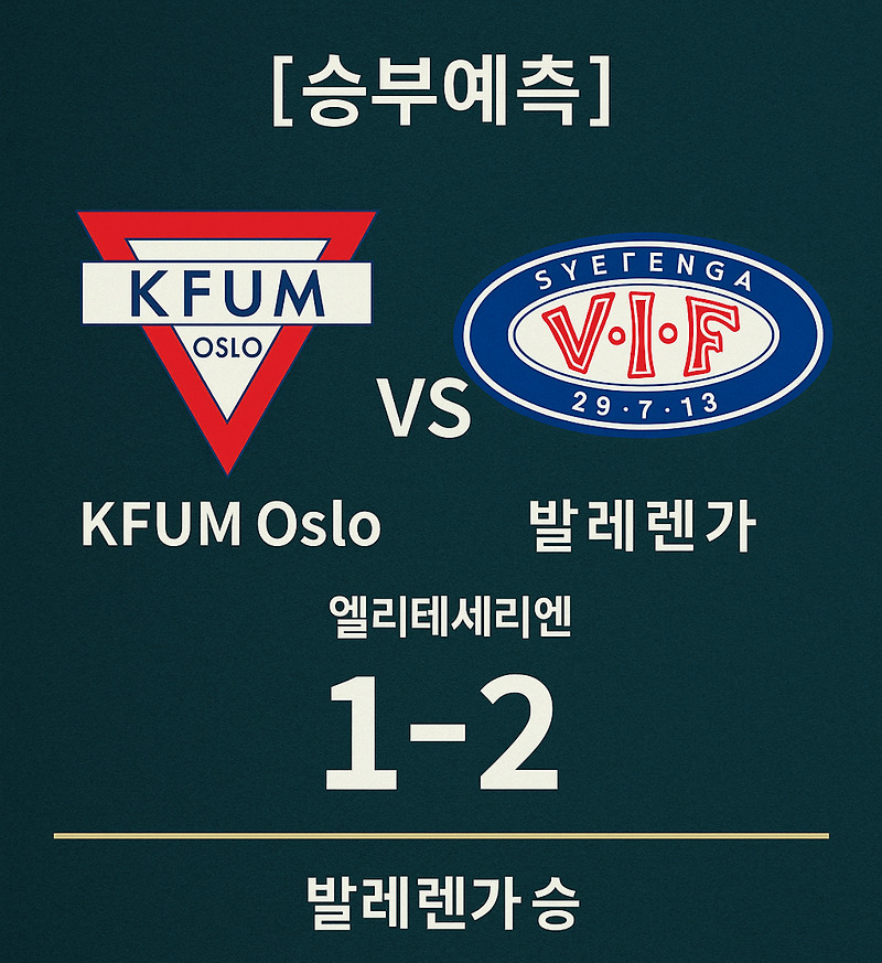 [경기 프리뷰] KFUM 오슬로 vs 발레렌가 – 중하위권 탈출 위한 치열한 승부