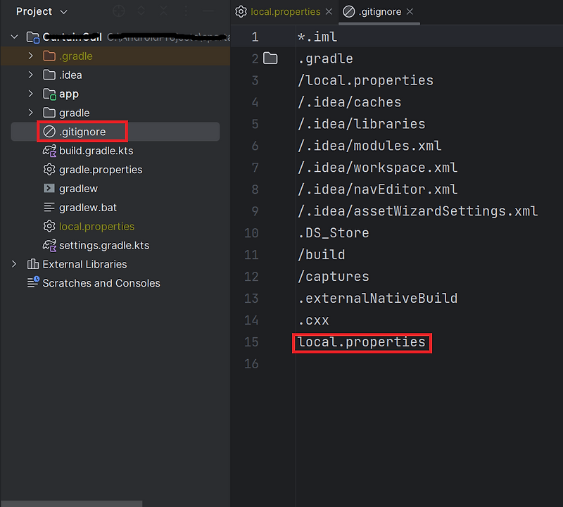 안드로이드 스튜디오 API KEY 관리 (.gitignore) :: Dlho_Repo