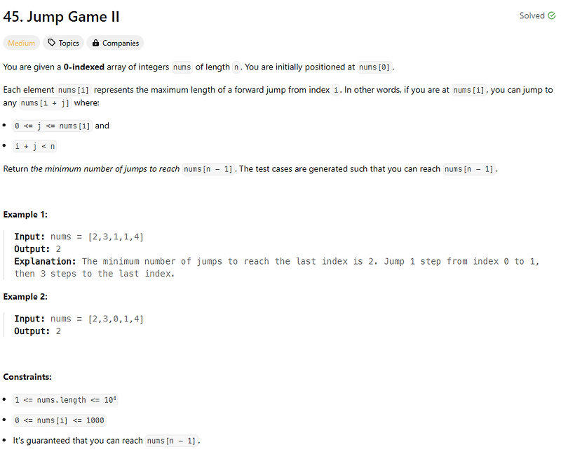 LeetCode: Jump Game II