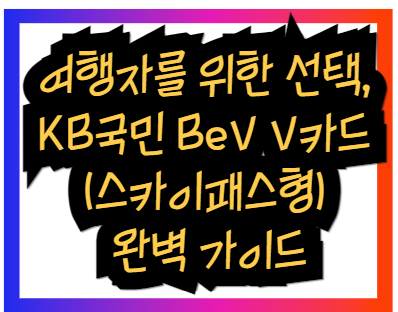 여행자를 위한 선택, KB국민 BeV V카드(스카이패스형) 완벽 가이드 - 리뷰5