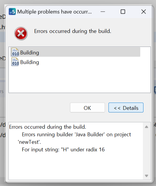 Err Errors Running Builder Java Builder On Project 프로젝트명