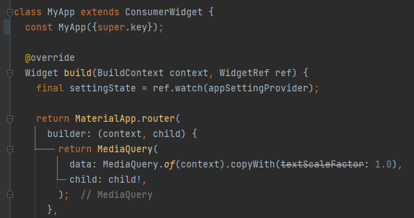 [Flutter] 'textScaleFactor' is deprecated and shouldn't be used. Use textScaler instead. Use of ...