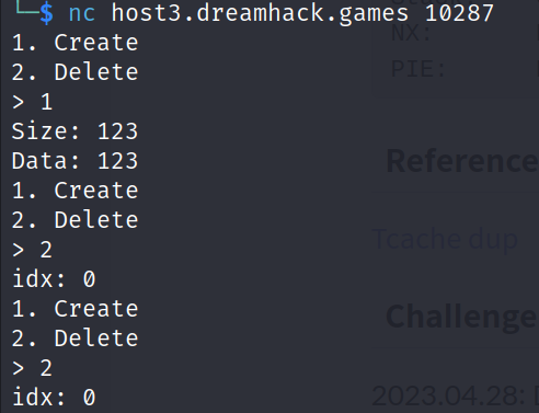 [드림핵(Dreamhack)] tcache_dup