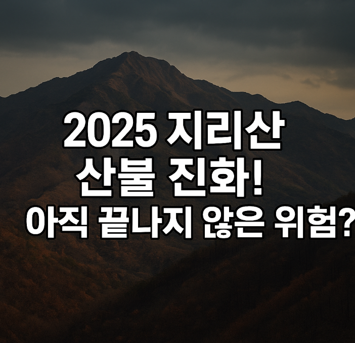 2025 지리산 산불 진화! 아직 끝나지 않은 위험?