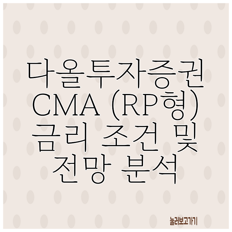 다올투자증권 CMA (RP형) 금리 조건 및 전망 분석