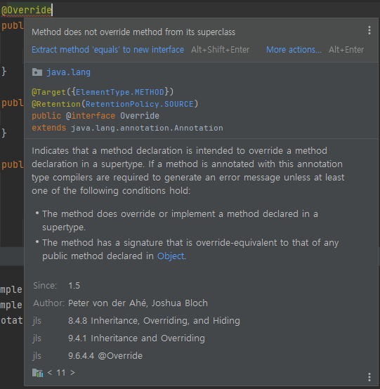 [아이템 40] @Override 애너테이션을 일관되게 사용하라