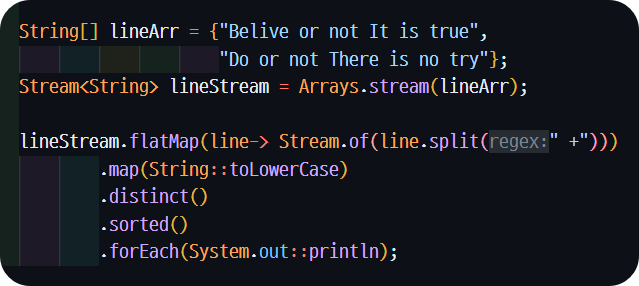 [JAVA][Stream]중간 연산-map() peek() flatMap()