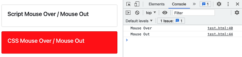 CSS :hover - 마우스 오버(mouseover) / 마우스 아웃(mouseout) 이벤트 처리