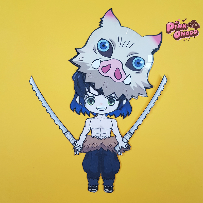 귀멸의 칼날 이노스케 종이인형 블라인드백 무료도안 Demon Slayer Inosuke blind bag paperdoll