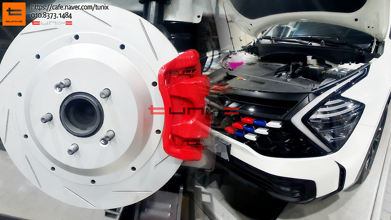 30만원대 가성비 좋은 리어브레이크튜닝 350mm원피스 확장디스크 스포티지NQ5 ( 대구브레이크튜닝 튜닉스 투싼NX4 )