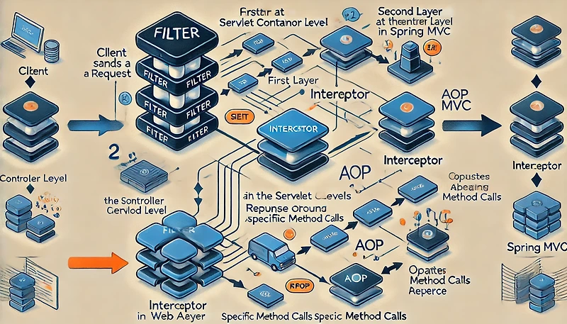 [웹개발/spring] Filter, Interceptor, AOP 의 개념 및 차이