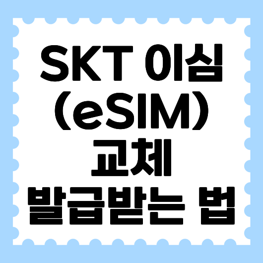 SKT 이심(eSIM) 교체 발급받는 법