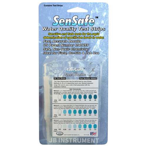 P50-FreeClM2 잔류염소 Sensafe 검사키트 범위 0 - 25 mgL 50회측정 ITS 480602