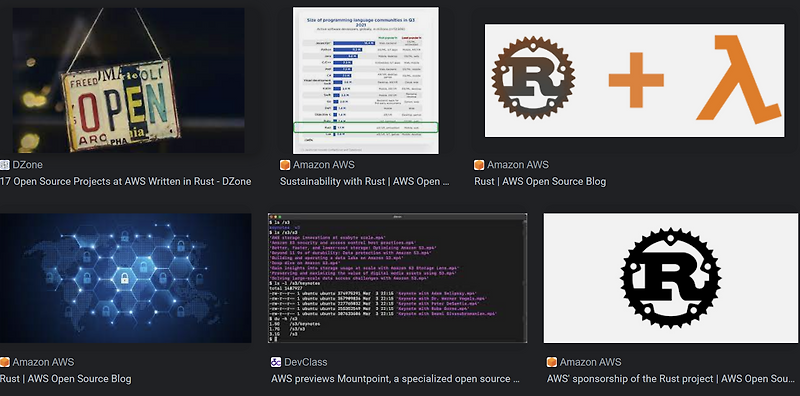 AWS의 Rust 오픈 소스 프로젝트 17개