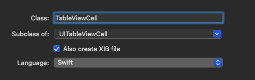 TableView xib 사용해서 Cell 구성하기