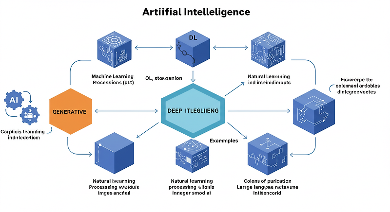 AI와 ML, DL, NLP, LLM, 생성 AI 차이점과 관계