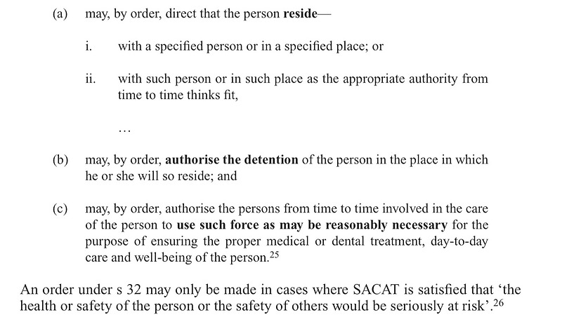 호주의사/ 남호주 SACAT special power A B And C 무엇인가