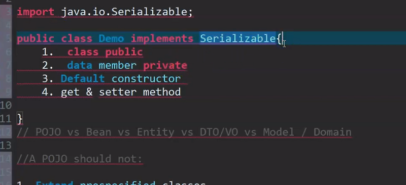 DTO , VO , Java Beans, POJO