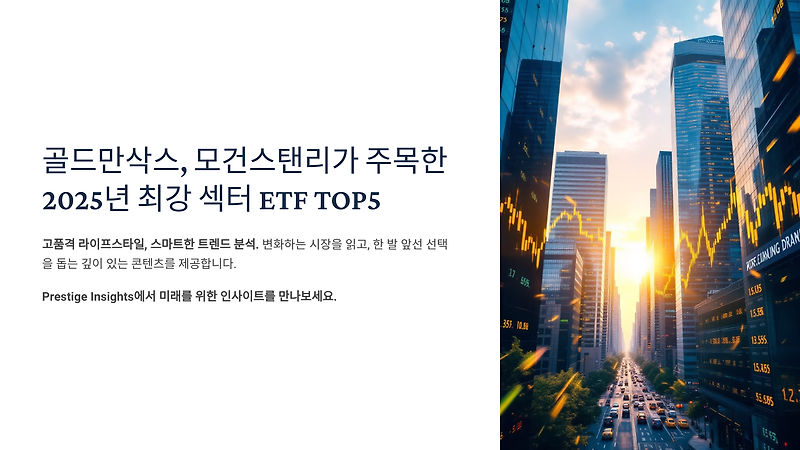 골드만삭스, 모건스탠리가 주목한 2025년 최강 섹터 ETF TOP5