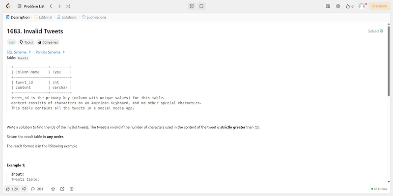 [LeetCode] 1683. Invalid Tweets