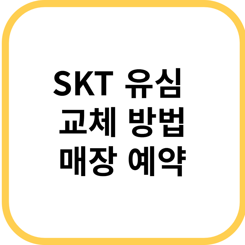 SKT 유심 교체 방법 대리점 매장 예약