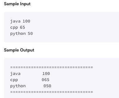[해커랭크] 코딩테스트 문제 시도 [Java Output Formatting] [10 포인트]