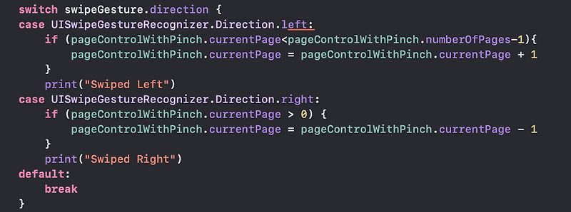 iOS swift pagecontrol with Swipe