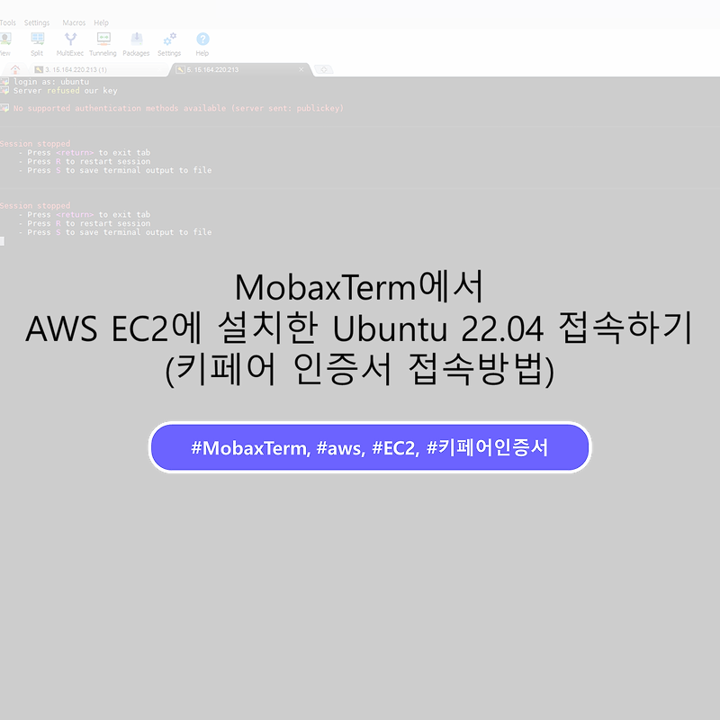 MobaxTerm에서 AWS EC2에 설치한 Ubuntu 22.04 접속하기(키페어 인증서 접속방법)