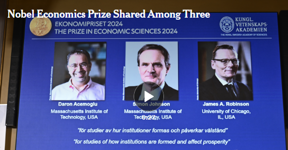 2024년 노벨경제학상 수상자(포괄적 제도 VS 착취적(배타적) 제도, inclusive institutions VS ...