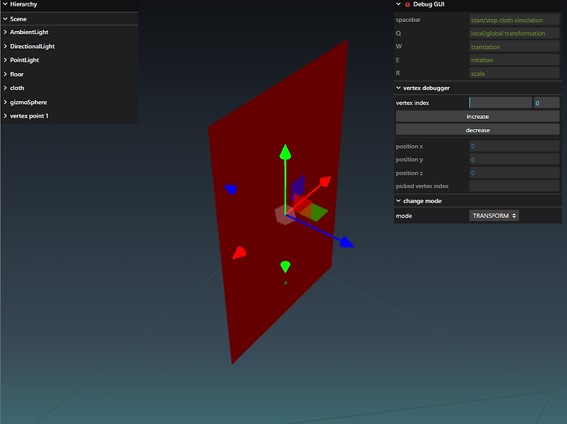 three.js transform controls gizmo(gui) 끄기, mesh attacher constraint geometry merge, static ...