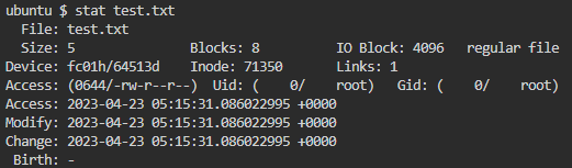[Linux] stat - 파일/디렉터리 상태 확인