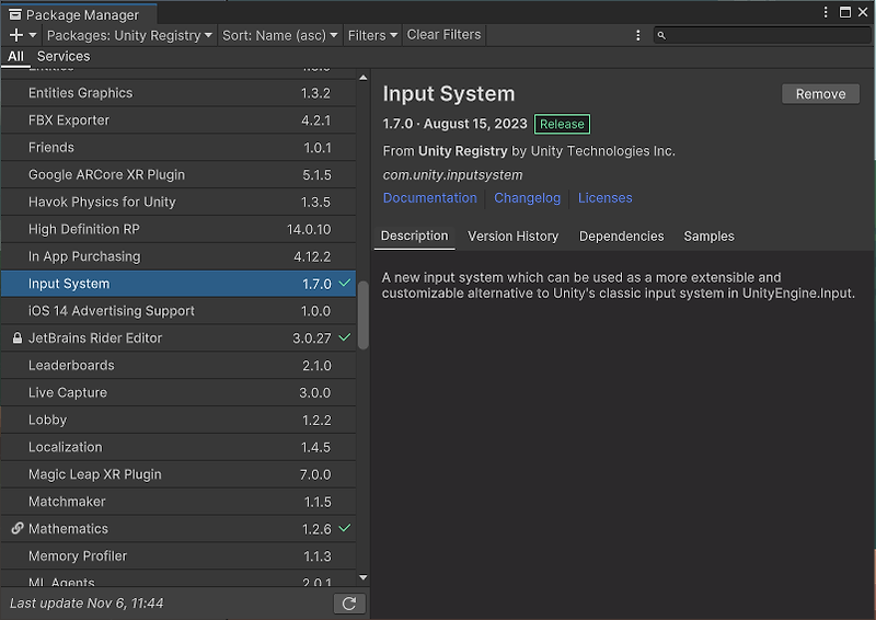 Unity. New Input System #1 설치부터 Object에 적용까지