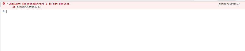 [Servlet/JSP] jquery script 코드 추가 후 memberList:527 Uncaught ReferenceError: $ is not defined 오류 해결