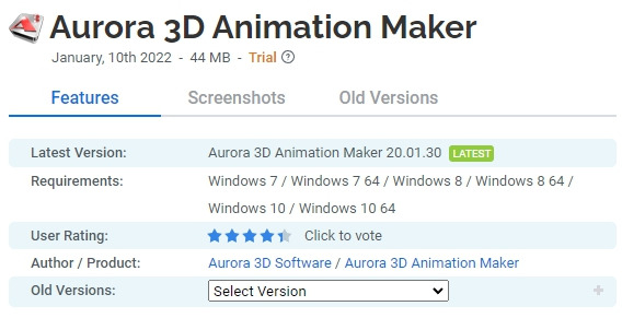 Aurora 3D Animation Maker 무료 다운로드