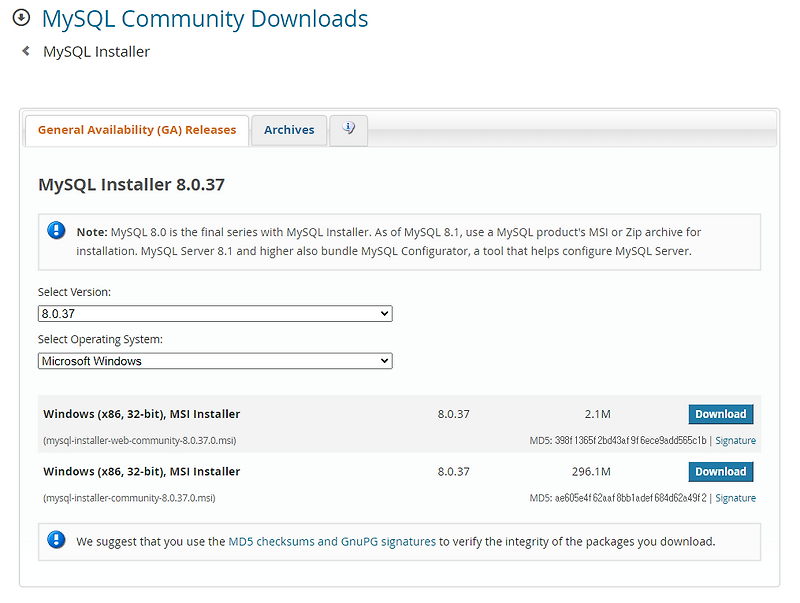 [DB] MySQL 설치 :: 코딩묻은 디자이너