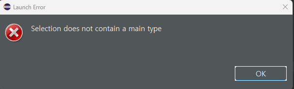 자바 이클립스 오류(Launch Error) Selection does not contain a main type 해 :: ENG 데브로그