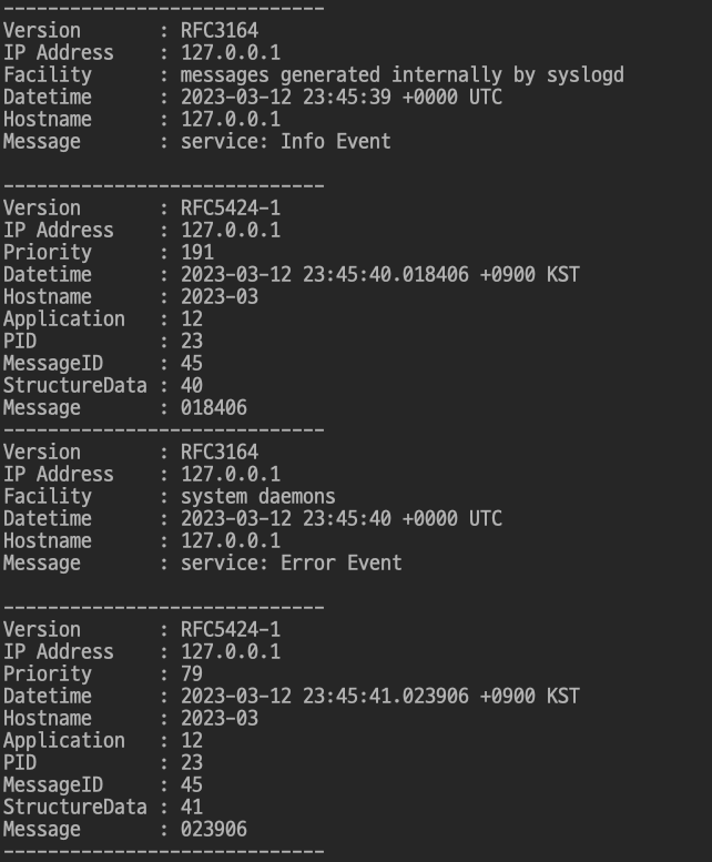golang Syslog server / Go언어 Syslog collector - 파싱 추가 RFC5424 — The Golang of future