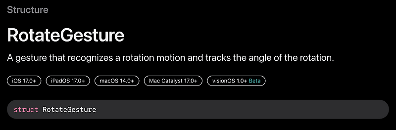 RotateGesture — iOS - Apple Document