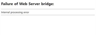 [OHS] Failure of Web Server bridge: Internal processing error