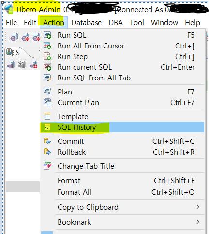 [기술]티베로(Tibero) 최근 실행한 쿼리 이력 히스토리 확인방법